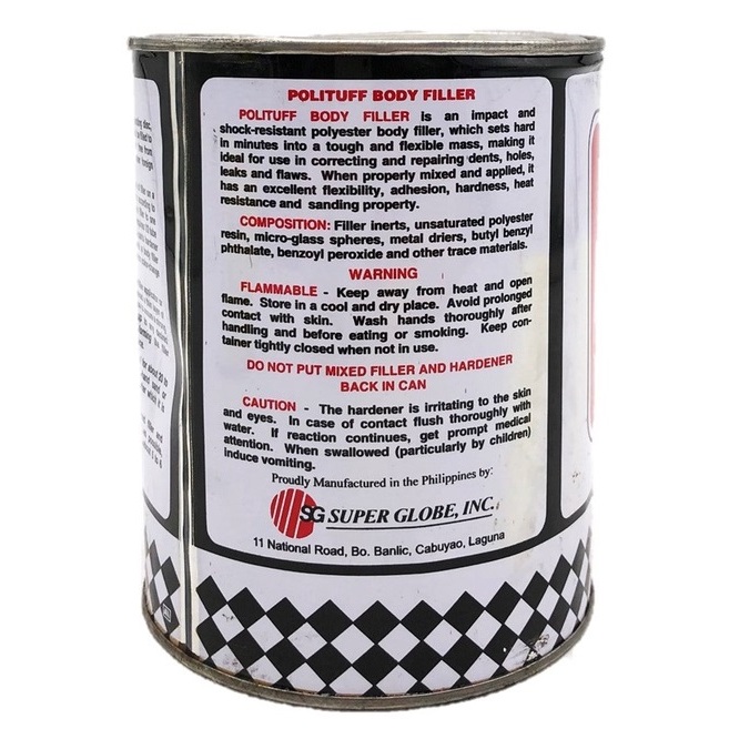 POLITUFF 1L with Hardener Polyester Body Filler Impact & Shock ...