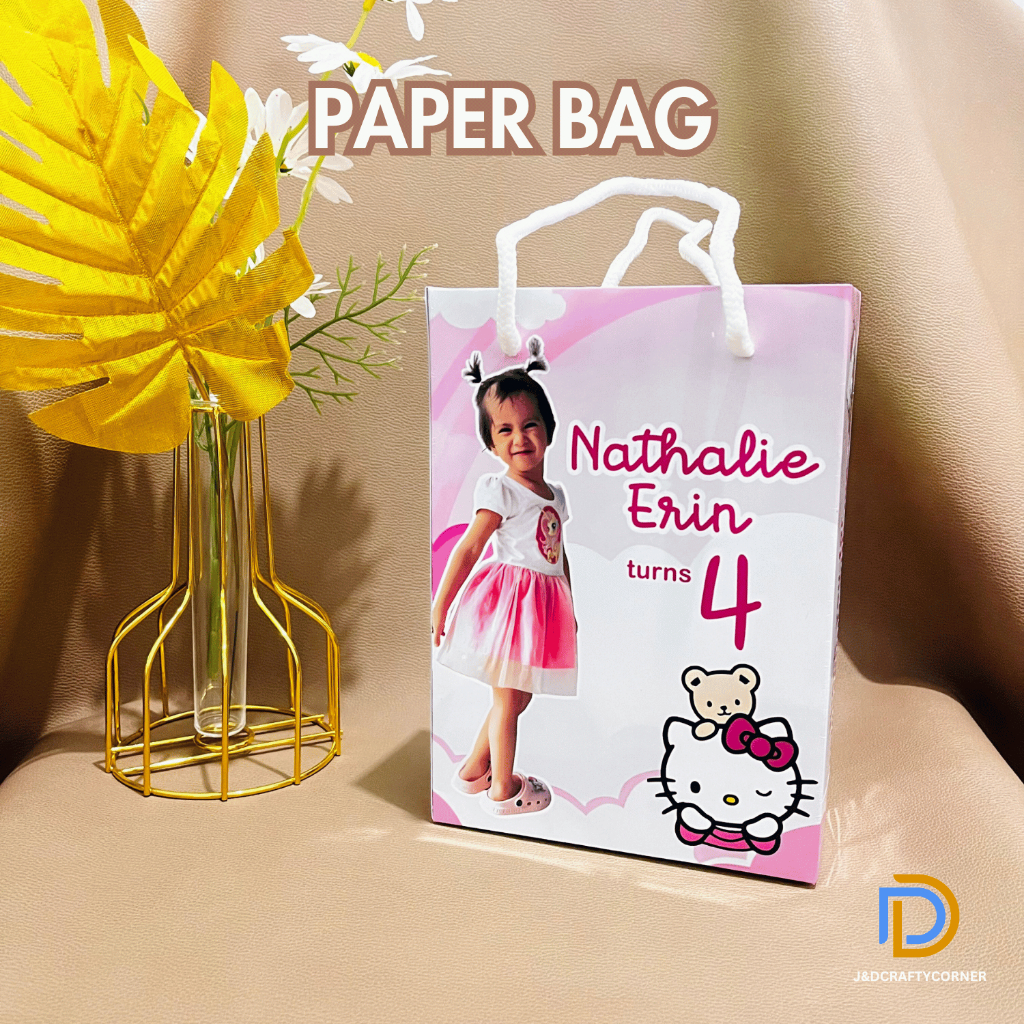 Personalized/Customized Party Paper Bag with Handle (Vertical) | Shopee ...