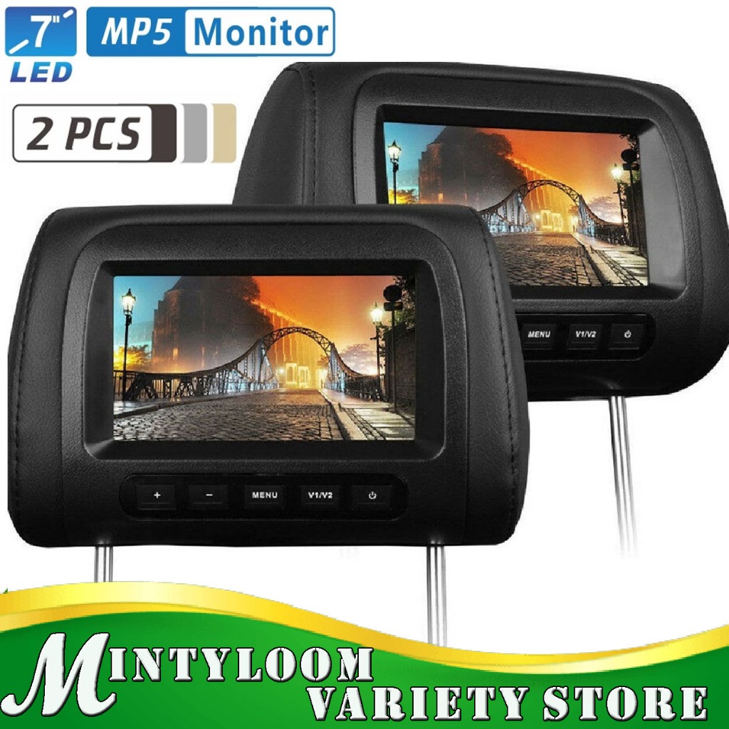 7''TFT-LED HeadRest Monitor Dual Video Input, Wireless Remote Control ...