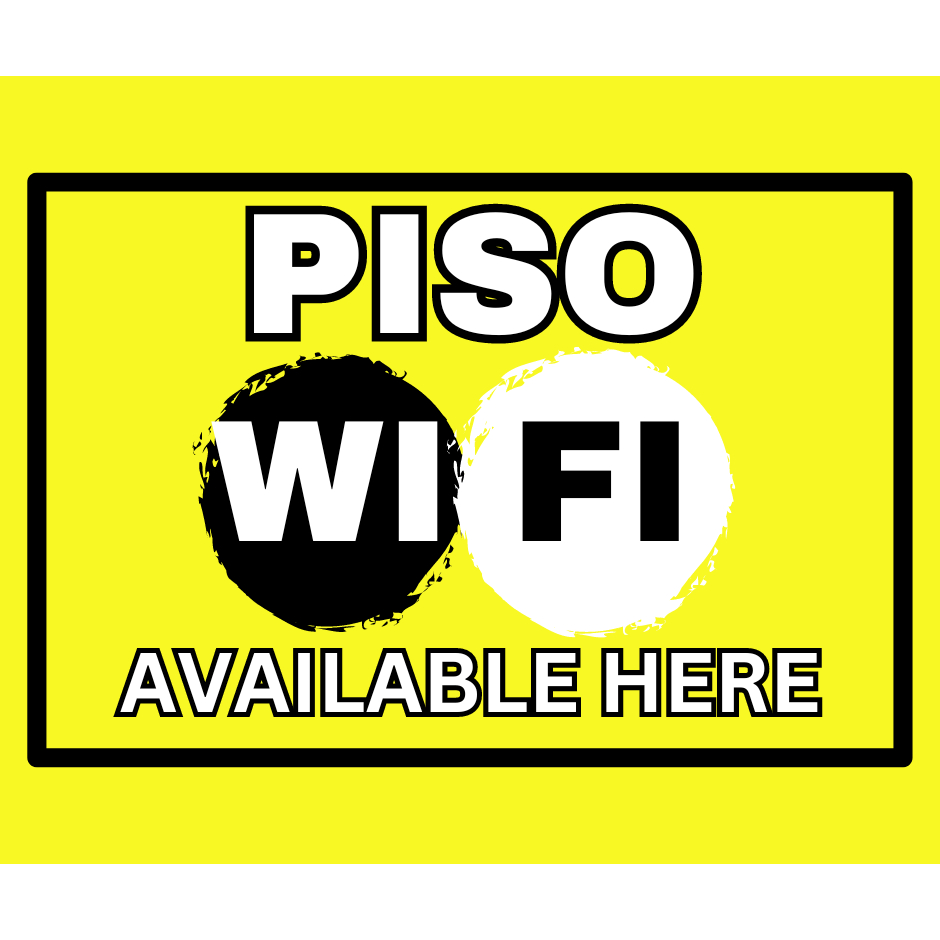 Laminated Piso Wifi Signages A4 Size water proof makapal,matibay,glossy ...