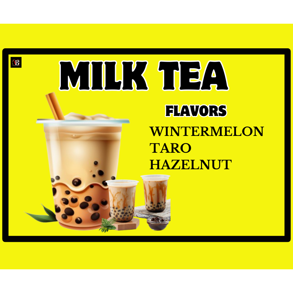 Laminated MILK TEA (YELLOW)signages a4size 250mic makapal,matibay ...
