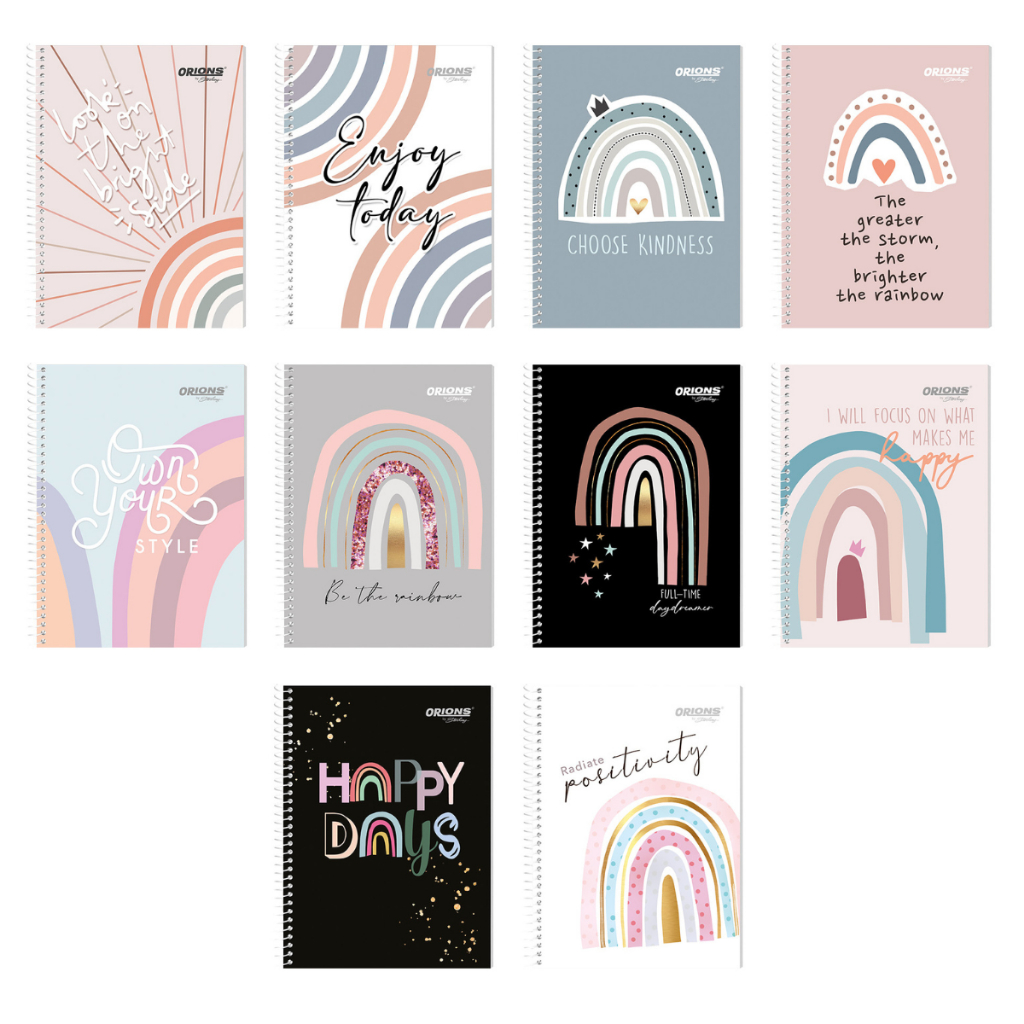 Set of 10 Orions Rainbow Quotes Spiral Notebook 80 Leaves | Shopee ...