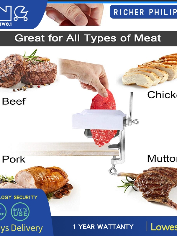 Kitchen Manual Meat Tenderizer Pork Beef Steak Heavy Duty Clamp Roller