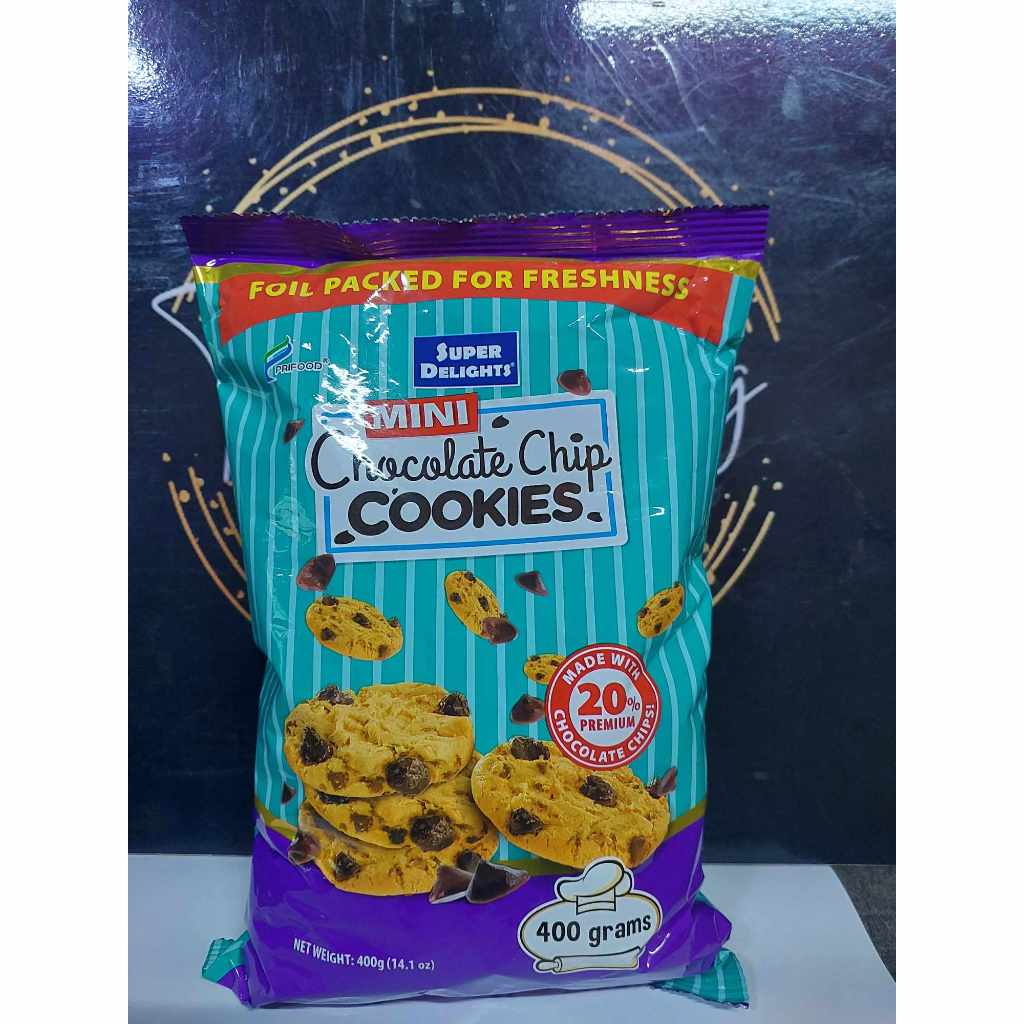 SUPER DELIGHT MINI CHOCOLATE CHIP COOKIES 400G | Shopee Philippines