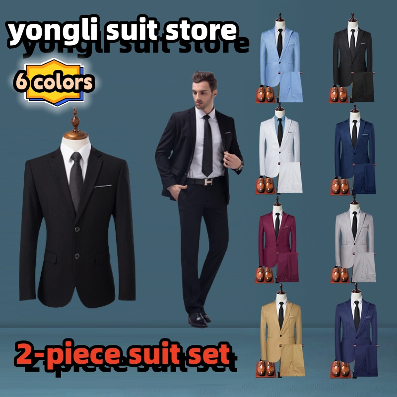 Americana suit for Men 2-Piece Business Suit Formal Wedding Suit ...