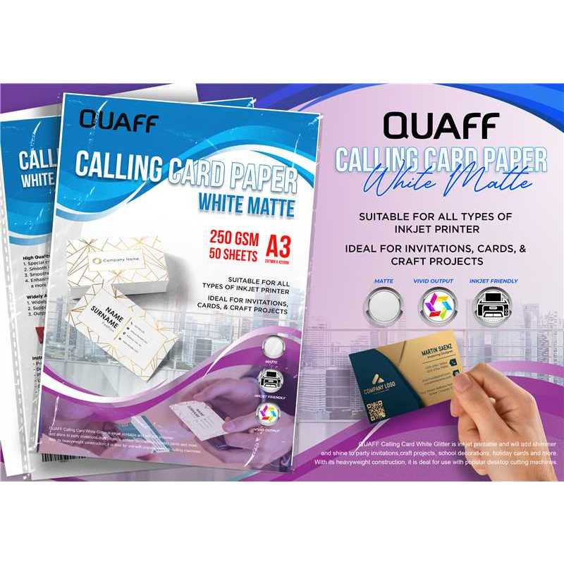 QUAFF CALLING CARD PAPER A3 250GSM MATTE ( 50 SHEETS ) | Shopee Philippines