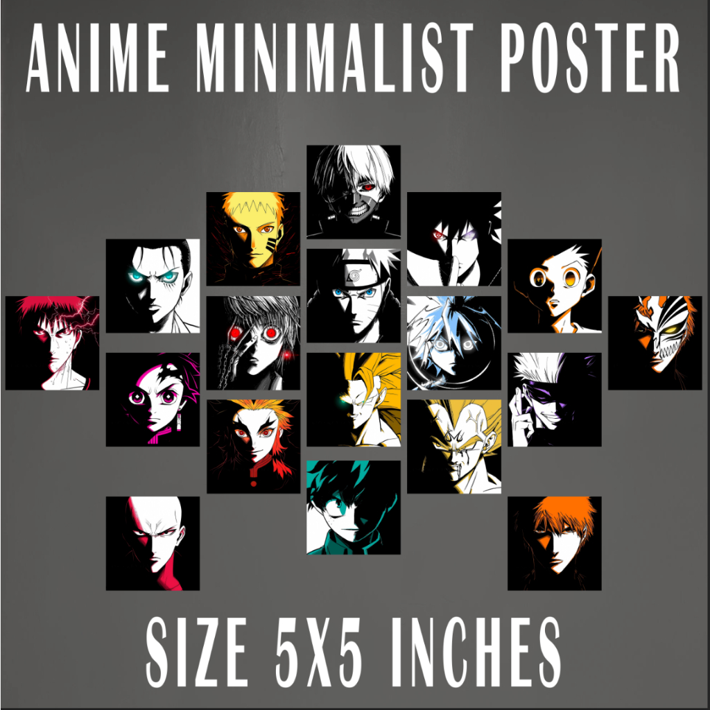 ANIME MINIMALIST Poster 5x5 Inches- STICKER OR PHOTOPAPER | Shopee ...