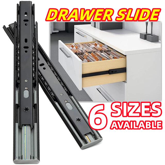 Desktop drawer guide rail drawer sliding soft close three-stage guide ...