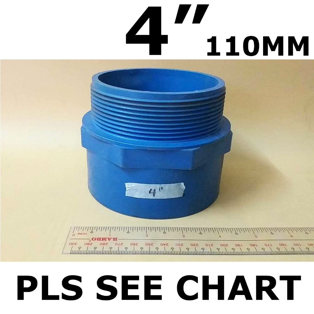 PVC MALE ADAPTOR 110MM BLUE FOR CLEAN WATER === PVC MALE ADAPTOR 4 ...