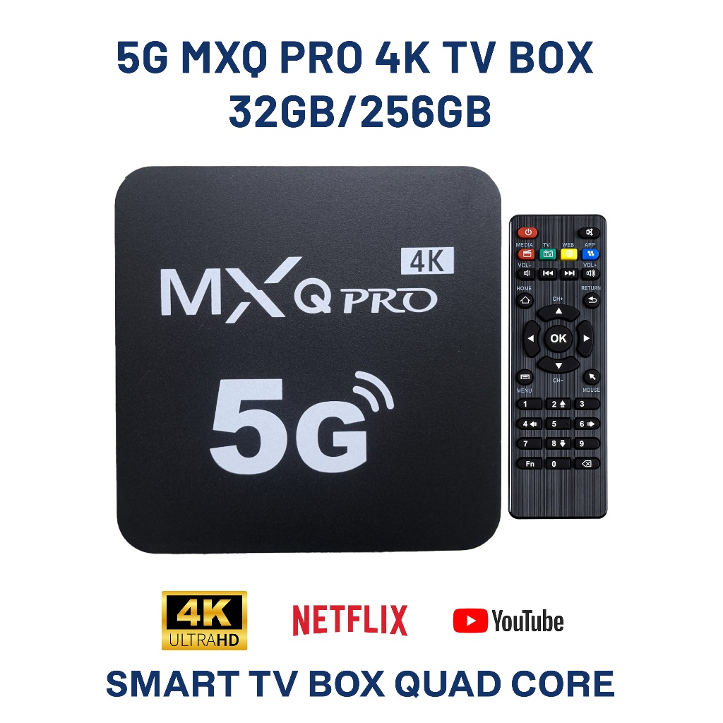 MXQ Pro 4K TV Box Ultra HD 64GB+512GB 2.4G WiFi Connection Quad Core ...