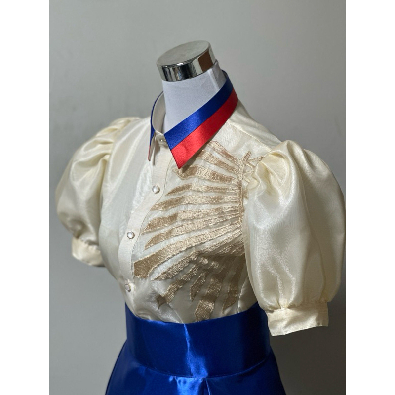 MODERN LADIES’ BARONG TAGALOG PUFF SLEEVE WITH SINAG DESIGN | Shopee ...