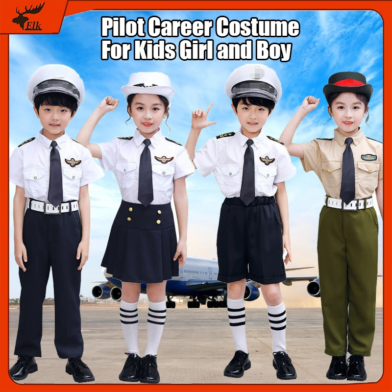 Pilot Career Costume for Kids Girl and Boy Set School performance ...