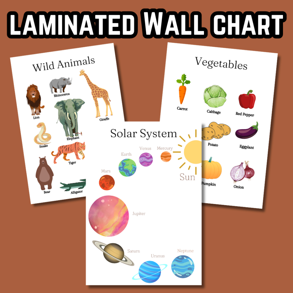 A4 LAMINATED EDUCATIONAL WALL CHARTS for kids | kgcraftsnprints ...