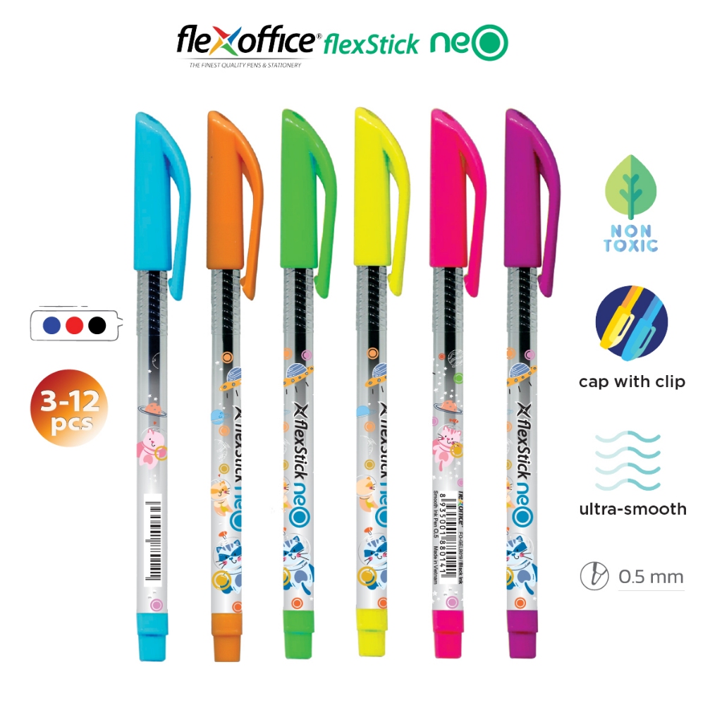 FlexOffice FlexStickNeo BallPoint Pen 0.5mm - 3pcs/6pcs/box 12pcs ...