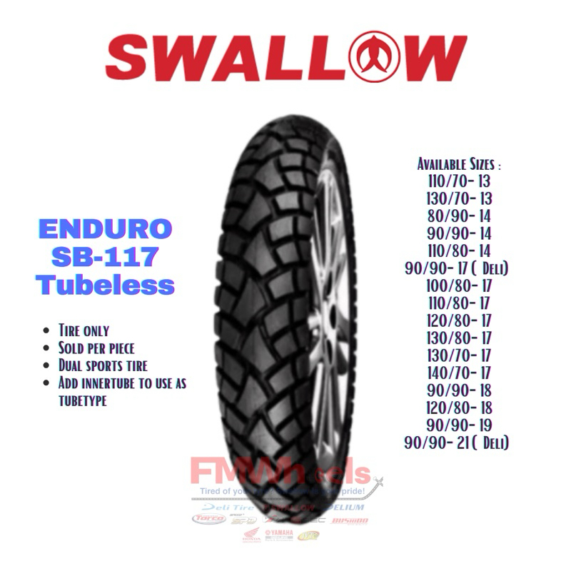 Swallow Enduro SB117 TMX Barako CR152 Rusi250 GSX Gixxer Nmax Aerox Mio ...