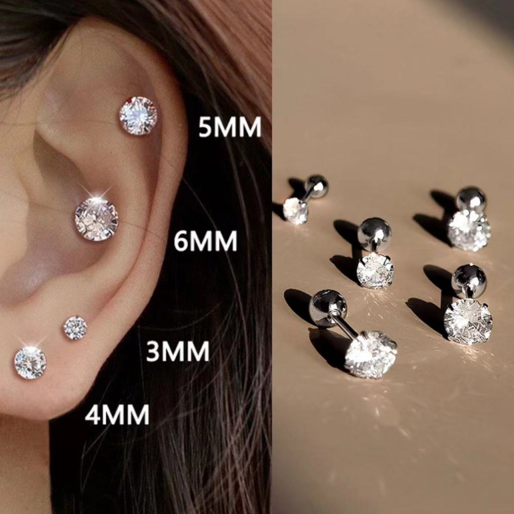 Fashion HW 3 Prong Tragus Cartilage Stainless Steel Ear Stud Fashion ...