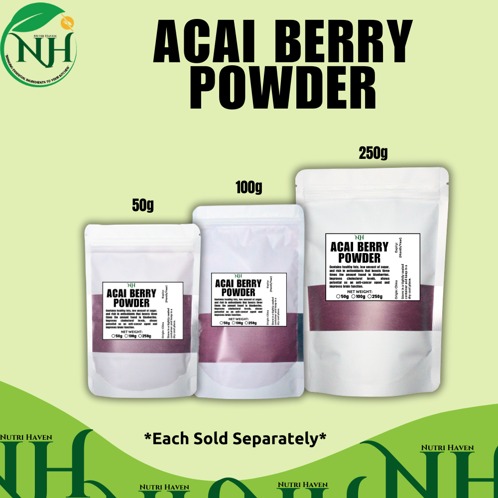 FDA APPROVED Organic PURE ACAI BERRY POWDER superfood 50g, 100g, 250g ...