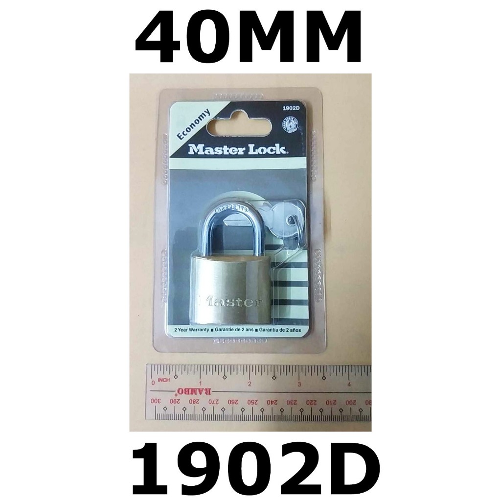 ORIGINAL MASTER PADLOCK 40MM MODEL NO. 1902D ECONOMY PAD LOCK BRASS ...