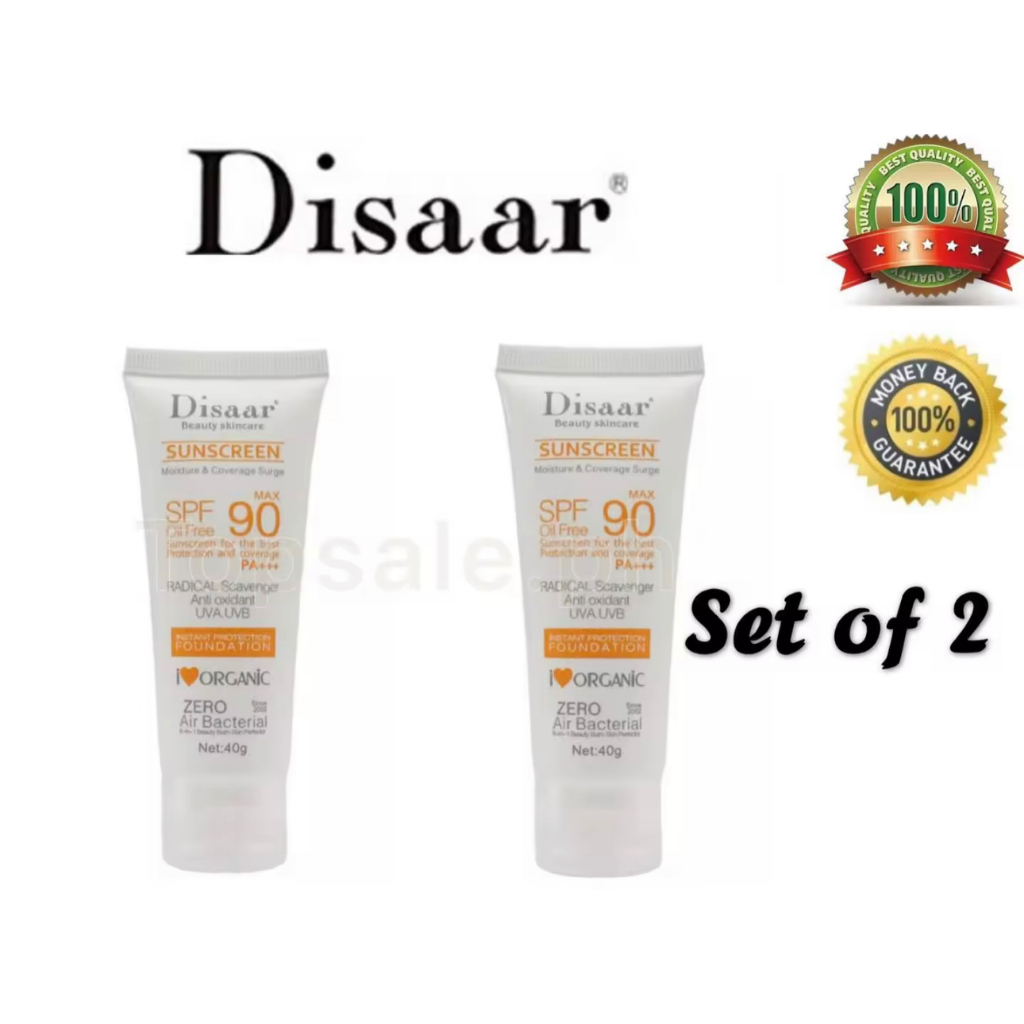 ( Set of 2 ) Disaar Facial Sunscreen Cream SPF 90 PA+ Moisturizing Skin Protect Sunblock ...