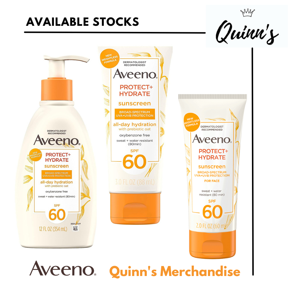 Aveeno Sunblock Sunscreen Protect & Hydrate SPF 60 EXP 2/2027 | Shopee ...