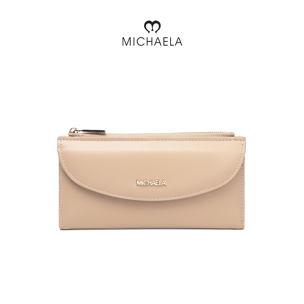 MICHAELA Semicircular Long Wallet with Zipper Phone Pocket 12 Card ...