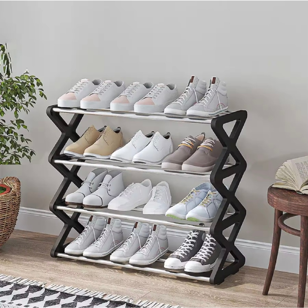 LUCKYU Creative X-shaped shoe rack, simple shoe rack, simple shoe rack ...