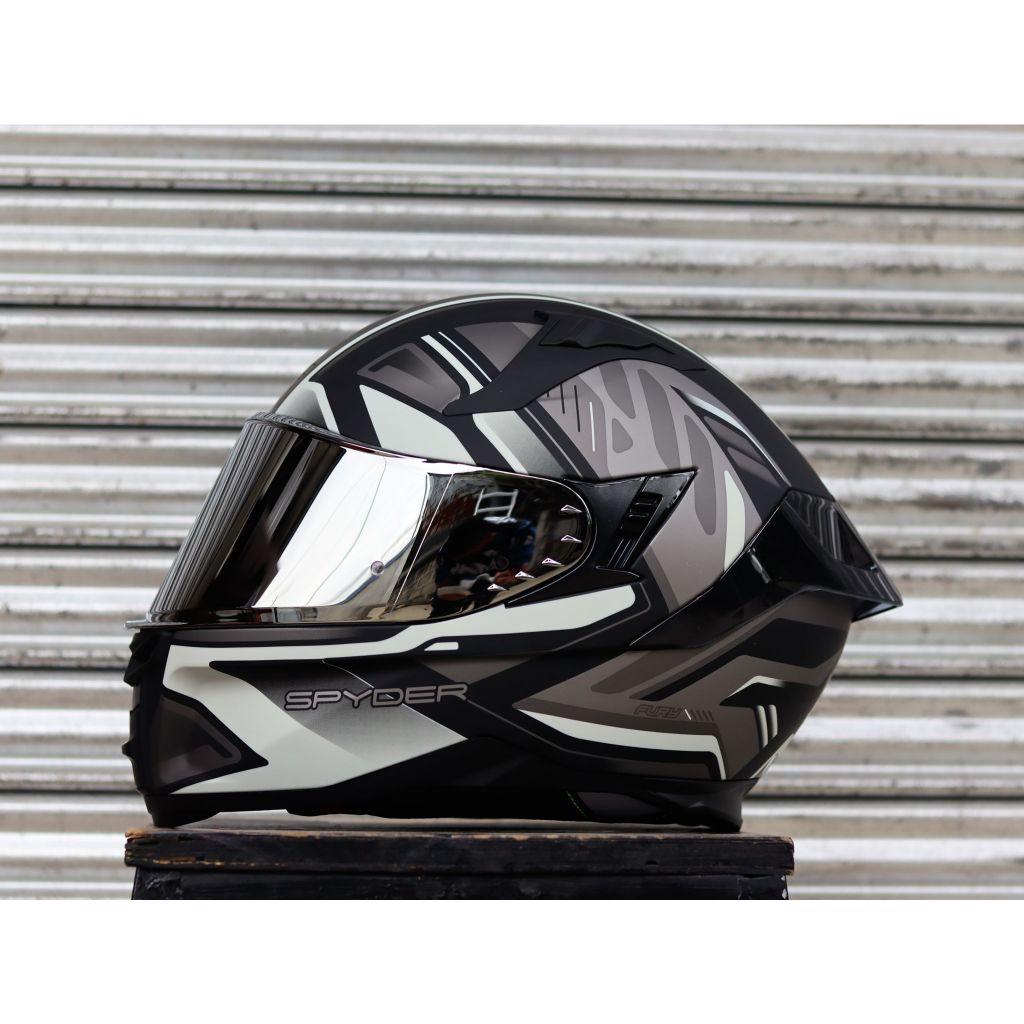SPYDER HELMET FURY 3471M-S SS MATTE BLACK GRAY S7 DUAL VISOR WITH FREE ...