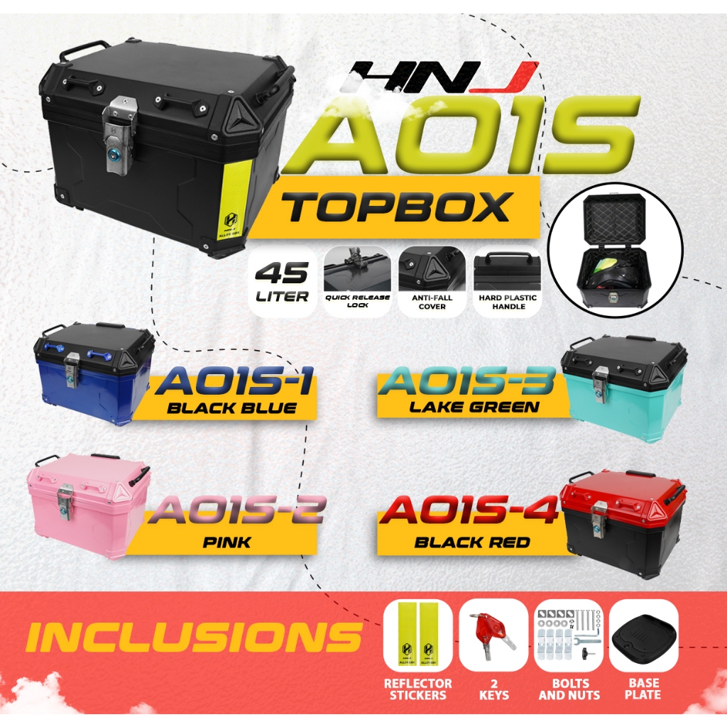 HNJ Box A01-S 45L Top box Motor With Base Plate Givi Box For Motorcycle ...