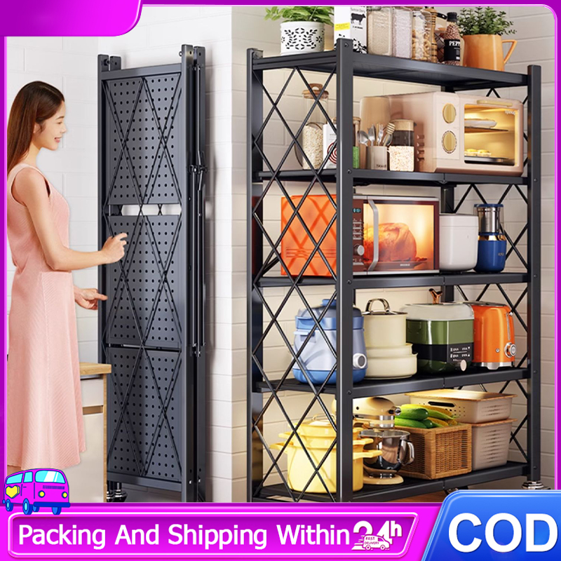 Kitchen Rack Organizer Metal Rack Organizer Rack With Wheels Folding ...