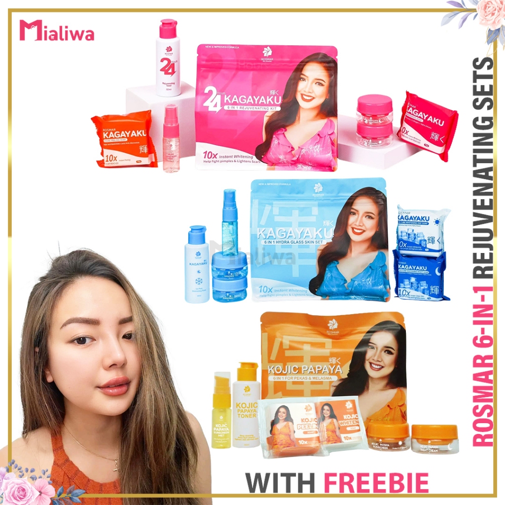 Rosmar Kagayaku Rejuvenating Set 6in1 Hydra Glass Skin Set, Kojic ...
