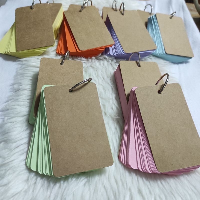 Card Memo Pad- 50 sheets Asstd. Color Kraft Paper w/ Binder Ring and ...