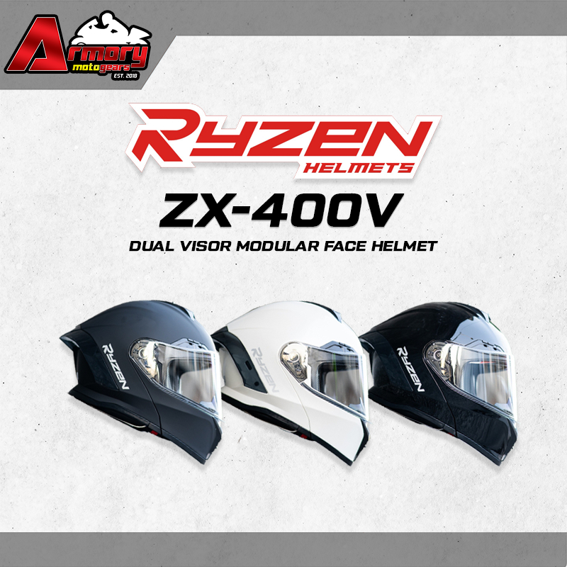 RYZEN ZX400V DUAL VISOR MODULAR HELMET | Shopee Philippines