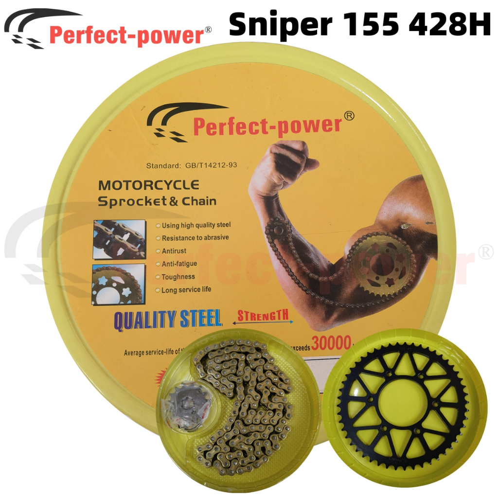 Perfect Power Sprocket Chain Yamaha Sniper 155 428H 15T/47T 15T/49T 16T ...