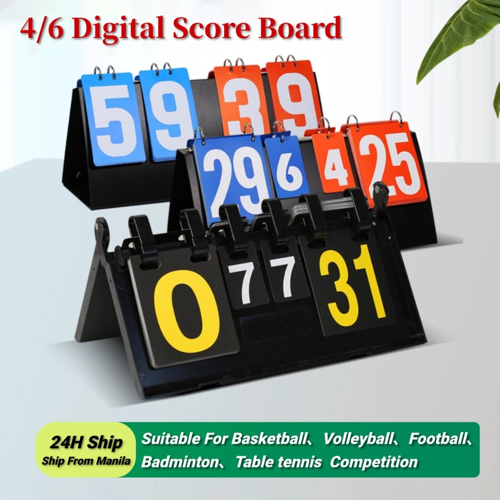 4/6 Digital Score Board Basketball Volleyball Table Tennis Scoreboard ...