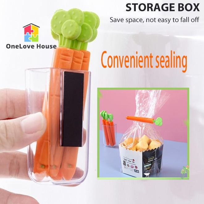 Food Sealing Clip Cartoon Carrot Shape Moisture Proof Closure Clamp For ...