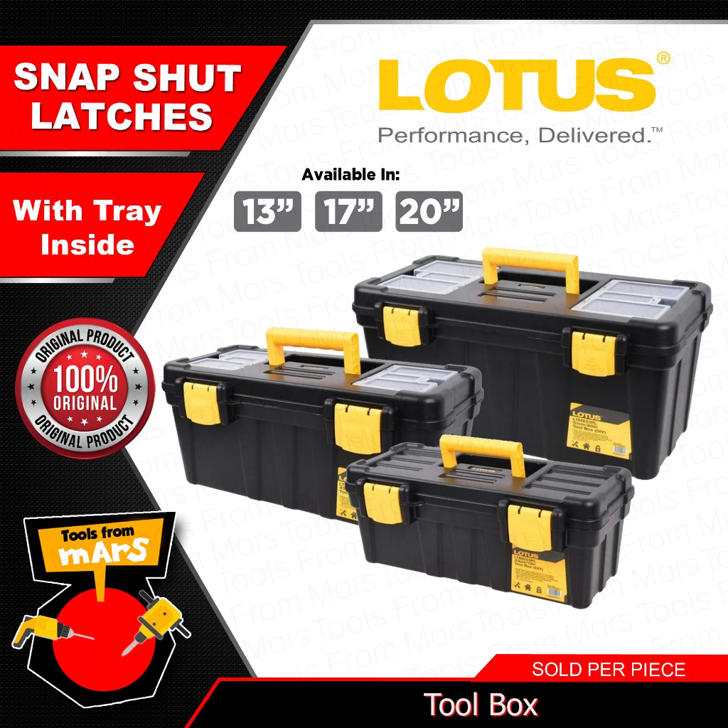 Lotus Toolbox DIY Organizer Storage with Lock Inner Tray 13"- 20" Inch ...