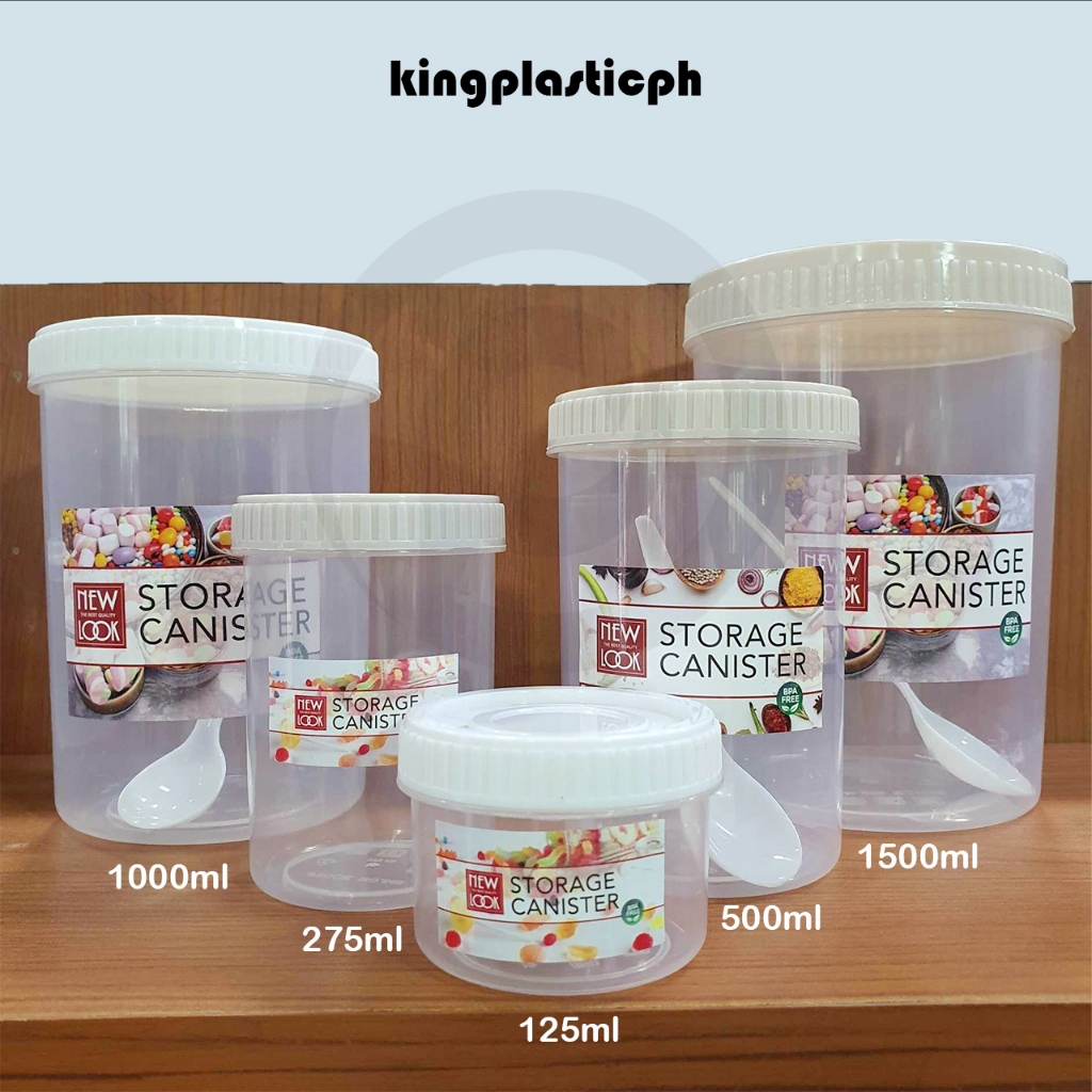 1pc Canister FREE Spoon 125ml 275ml 500ml 500ml 1000ml 1500ml 1L 1.5L | Shopee Philippines