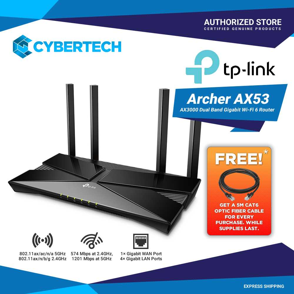 Tp-Link Archer AX53 AX3000 Dual Band Gigabit Wi-Fi 6 Router | Shopee Philippines