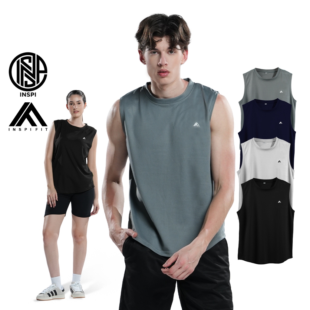 INSPI FIT Drifit Sleeveless Sando For Men & Women Sports Jersey Gym ...