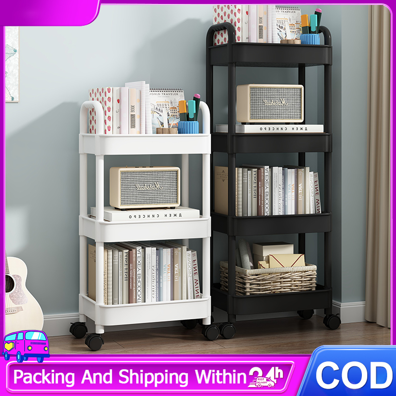 Trolley Cart Moving Rack Kitchen Storage Shelf 3 Tier Cabinets Bedroom ...