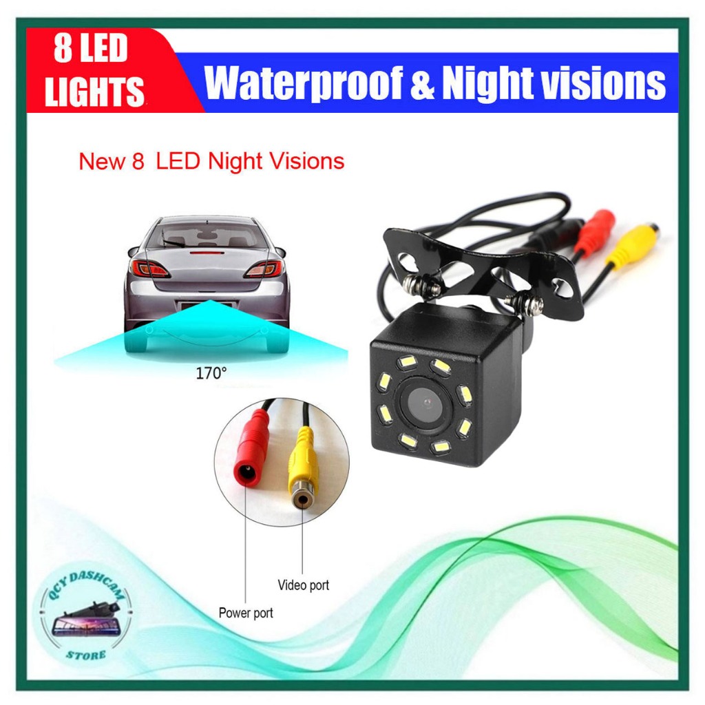 8 LED Night Vision Backup Parking Reverse Camera Waterproof 170 Wide ...