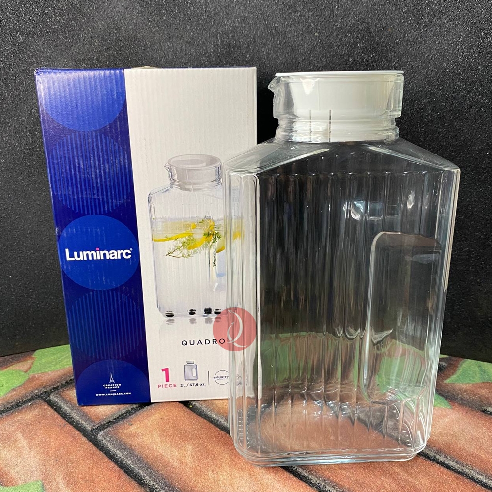 Luminarc Quadro 2Liters Pitcher With Lid | Water Juice | Ref Fridge Jug ...