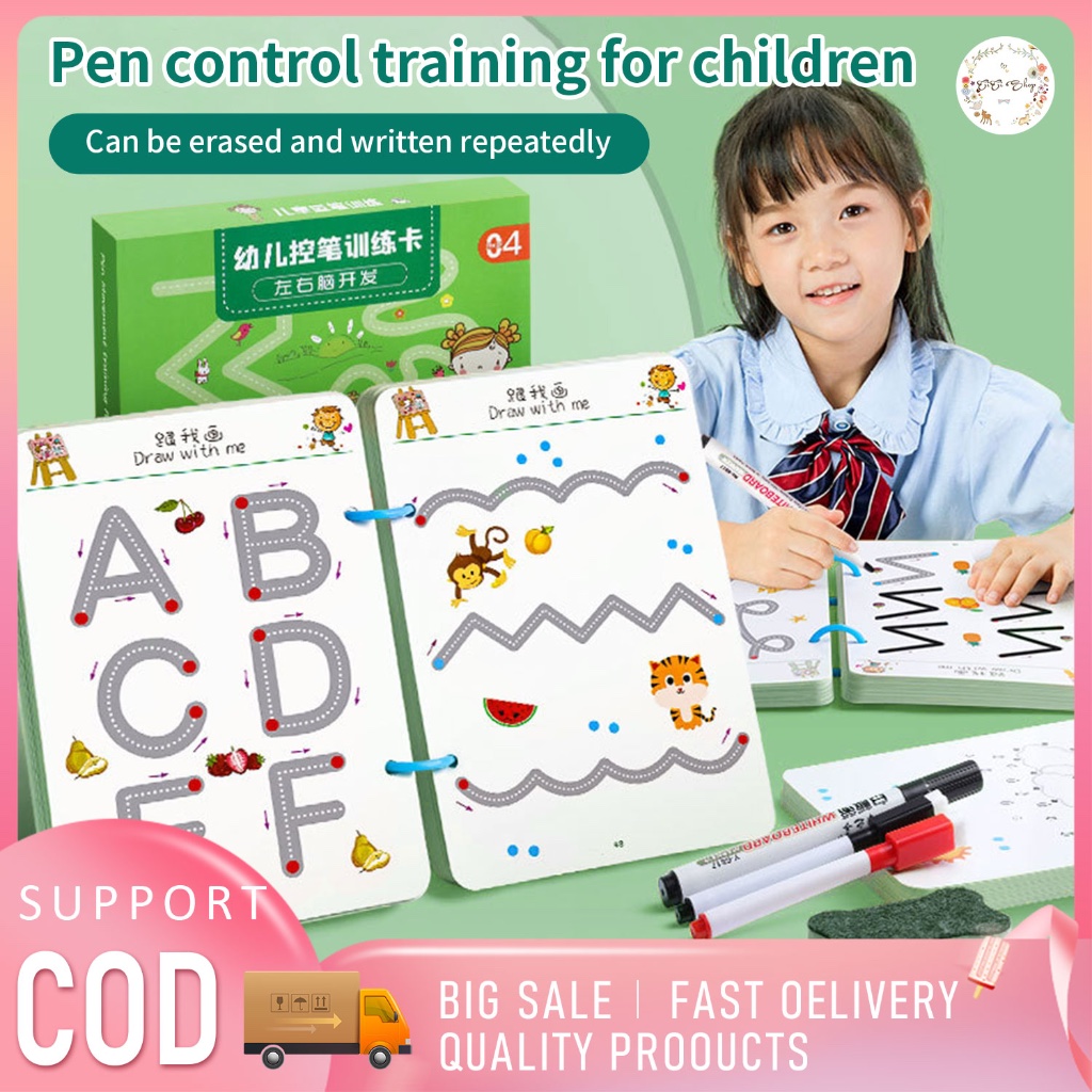 CiCi Baby Kids Tracing Workbook Training Coloring Book Erasable Writing ...