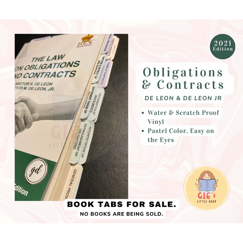 Obligations and Contracts by De Leon 2021 REX Tabs Flags Stickers ...