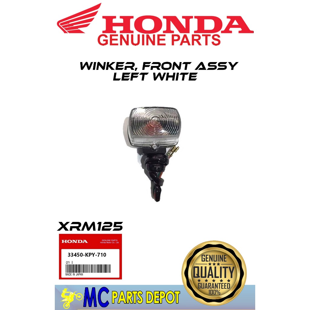 HONDA GENUINE WINKER, FRONT ASSY LEFT WHITE FOR XRM 125 ( 33450-KPY-710 ...