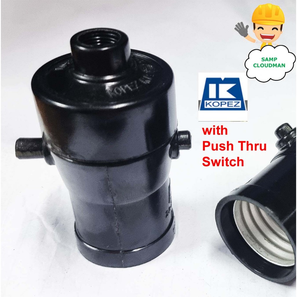 Kopez Push Thru Socket Receptacle with 1/8 Cap thread 220V ~ 250V 2A Keyless Push Through Per ...