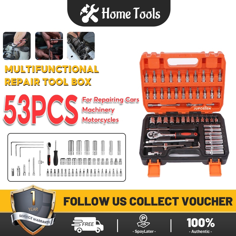 HOMETOOLS 53PCS Vehicle Multifunctional Wrenches Chrome Vanadium Steel ...