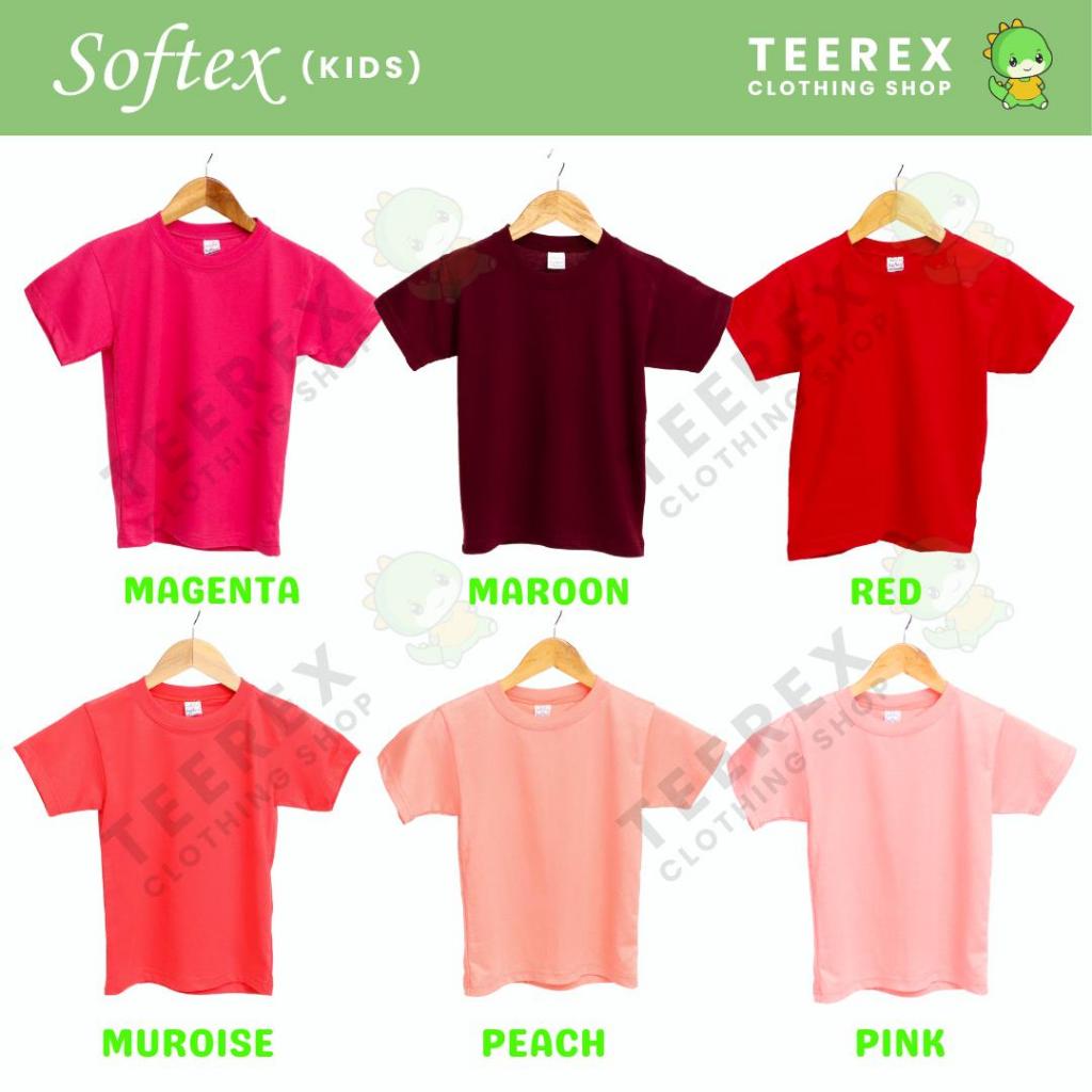 SOFTEX KIDS Roundneck PLAIN T-SHIRT - Shade of Red | Shopee Philippines