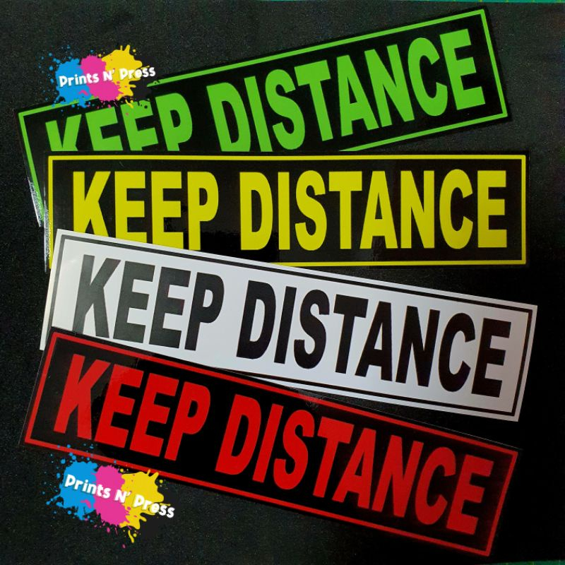 KEEP DISTANCE (2PCS) waterproof vinyl stickers. ships in 1-2 days ...