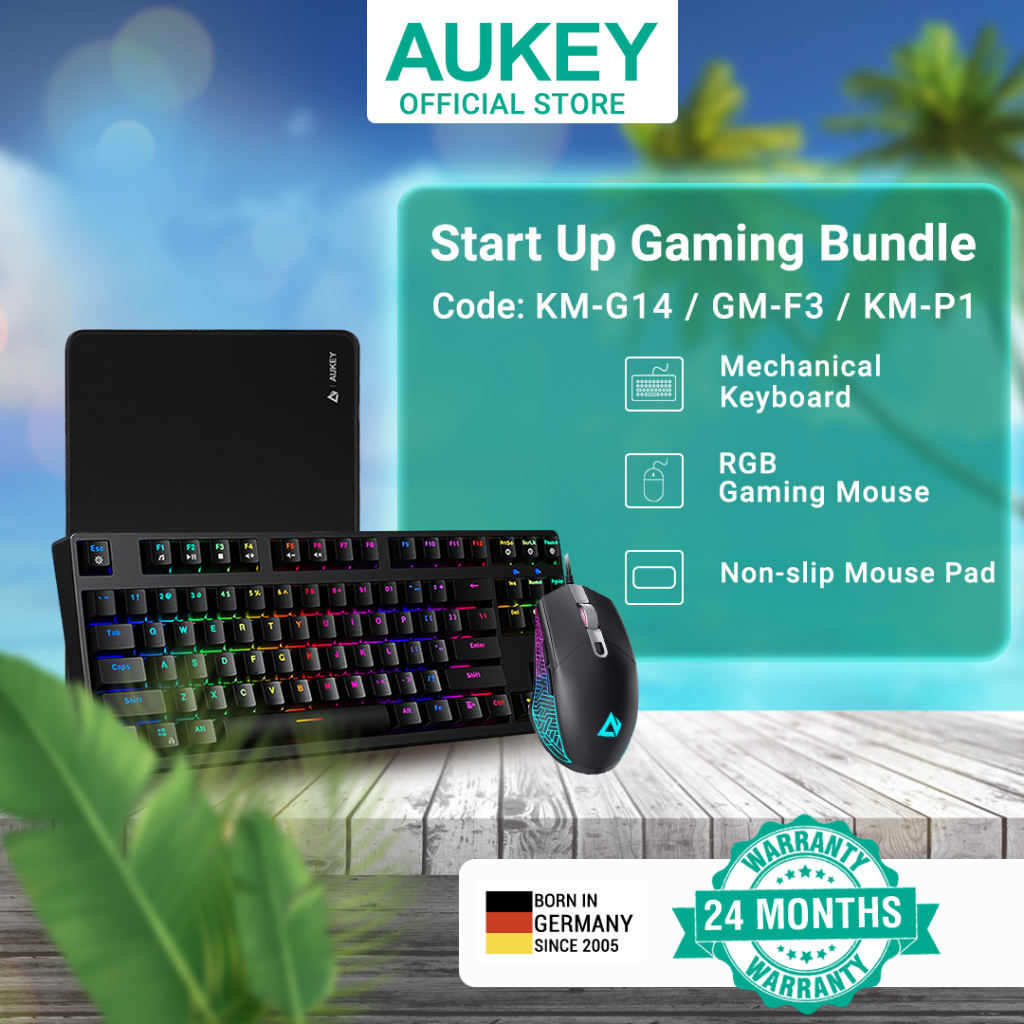 AUKEY Start Up Gaming Build with KM-G14 Mechanical Keyboard, GM-F3 ...